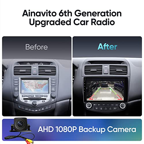 10.1 Inch 5G WiFi 8 Core Car Stereo Radio for Honda Accord 7th (2G Ram+32G ROM) 2003-2007 with Carplay Android Auto,Android 10.0 GPS Navigation Support 48EQ Mirroring Airplay Backup 1080P SWC