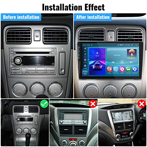 Double Din Car Stereo for Subaru Forester 2004 2005 2006 2007 2008 Android 11 9 Inch Touch Screen Car Radio 2G+32G with Carplay Android Auto Bluetooth FM GPS Navigation WiFi HiFi Backup Camera MIC