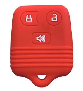 rpkey silicone keyless entry remote control key fob cover case protector replacement fit for ford lincoln mercury mazda cwtwb1u331 gq43vt11t cwtwb1u345 8l3z15k601b 8l-3z-15k-601b(gules)