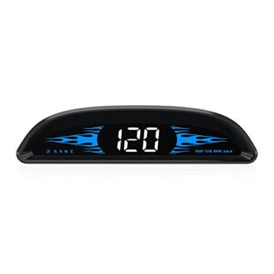 universal digital gps speedometer car hud head up display multifunction gps speed meter white 0