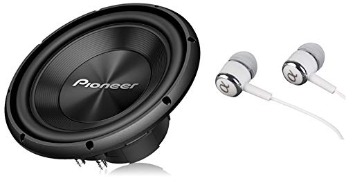 Pioneer TS-A300D4 12 Inch 1500 Watts Max Power Dual 4-Ohm Voice Coil A Series Car Audio Stereo Subwoofer Loudspeakers / Free Alphasonik Earbuds