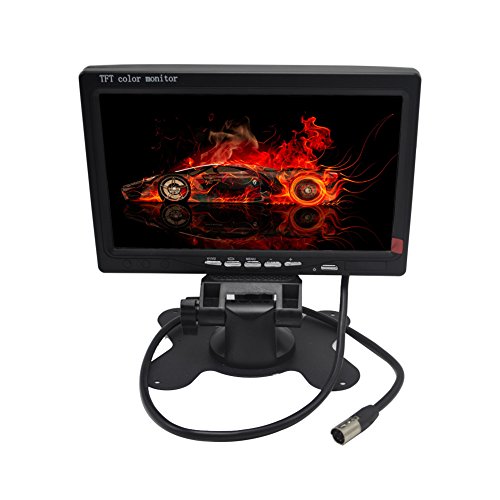 HD Car Monitor Padarsey 7" HD 800×480 LED Backlight TFT LCD Monitor for Car Rearview Cameras, Car DVD, Serveillance Camera, STB, Satellite Receiver and Other Video Equipment