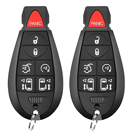 SaverRemotes 7 Button Key Fob Compatible for 2008-2015 Chrysler Town and Country, 2008-2014 Dodge Grand Caravan