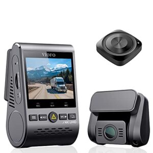 【bundle: viofo a129pro duo with gps + bluetooth remote】 viofo a129 pro duo 4k dual dash cam 3840 x 2160p ultra hd 4k front and 1080p rear car wifi dash camera w/gps, parking mode, motion detection