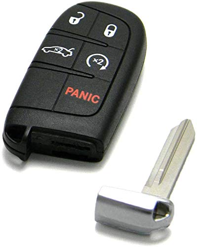 OEM Electronic 5-Button Smart Key Fob Remote Compatible With 2015-2017 Chrysler 200 (FCC ID: M3M-40821302, P/N: 68155687)