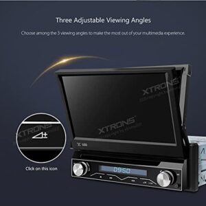 XTRONS Single Din Car Stereo Android 10 Car Radio DVD Player 7 Inch Touch Screen GPS Navigation 1 Din Qualcomm Bluetooth Head Unit Support Car Auto Play Android Auto Backup Camera DVR OBD2 TPMS