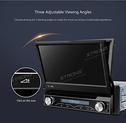 XTRONS Single Din Car Stereo Android 10 Car Radio DVD Player 7 Inch Touch Screen GPS Navigation 1 Din Qualcomm Bluetooth Head Unit Support Car Auto Play Android Auto Backup Camera DVR OBD2 TPMS