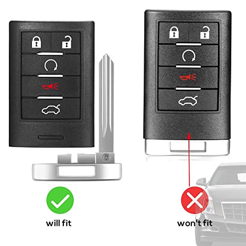 (FCC ID: M3N5WY7777A) 5 Buttons Compatible with Cadillac CTS 2008-2015/ STS 2008-2011Car Keyless Entry Remote Smart Key fob