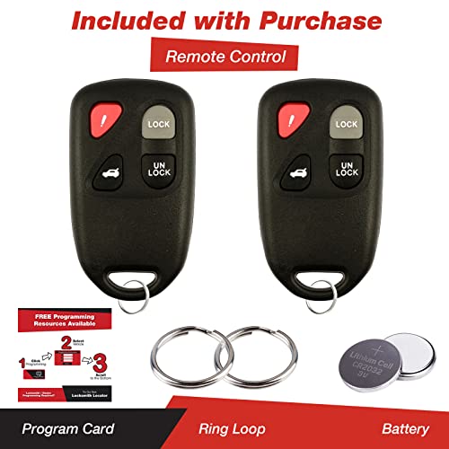 KeylessOption Keyless Entry Remote Control Car Key Fob for KPU41805 Model 41805 Mazda 6 (Pack of 2)