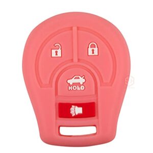 SiliconeCovers 1x New Key Fob Remote Fobik Silicone Cover Fit For & Compatible With Nissan - CWTWB1U751-SC18-RP, Rose Pink