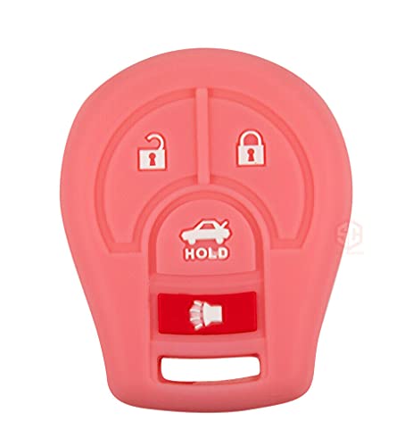 SiliconeCovers 1x New Key Fob Remote Fobik Silicone Cover Fit For & Compatible With Nissan - CWTWB1U751-SC18-RP, Rose Pink