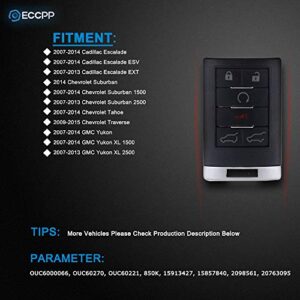 ECCPP Replacement fit for Keyless Entry Remote Key Fob Chevy GMC Cadillac Series OUC6000066 (1x)