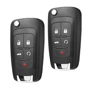 5 buttons flip key fob fits 2010-2017 buick allure encore lacrosse regal verano chevy camaro cruze equinox impala malibu sonic gmc terrain keyless entry remote oht01060512