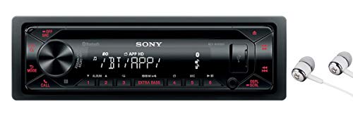 Sony MEX-N4300BT Built-in Dual Bluetooth Voice Command CD/MP3 AM/FM Radio Front USB AUX Pandora Spotify iHeartRadio iPod / iPhone Siri and Android Controls Car Stereo Receiver with ALPHASONIK EARBUDS