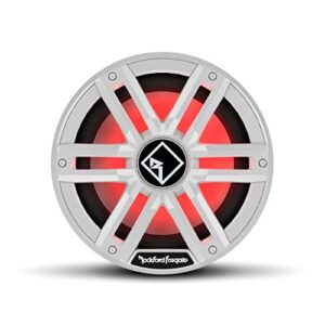 rockford fosgate m2d4-10i color optix 10″ dvc 4-ohm infinite baffle multicolor led lighted marine subwoofer – white/stainless