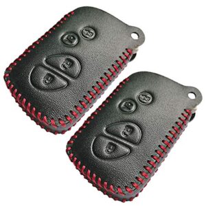 coolbestda 2pcs leather smart key fob remote accessories skin cover protector keyless entry case for lexus rx350 es350 is250 gx460 lx570 is350 gs430 gs300 gs450h is-c is-f hyq14aem hyq14acx