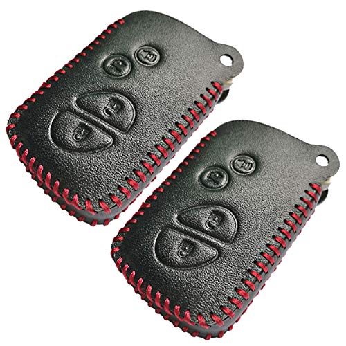 Coolbestda 2Pcs Leather Smart Key Fob Remote Accessories Skin Cover Protector Keyless Entry Case for Lexus RX350 ES350 IS250 GX460 LX570 IS350 GS430 GS300 GS450h is-C is-F HYQ14AEM HYQ14ACX