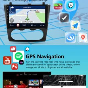 Android Car Radio Stereo for Nissan Altima 2008-2012 with Wireless Carplay Android Auto, 9” Touchscreen Radio Supports GPS Navigation, Steering Wheel Control, WiFi, Hi-Fi, FM/RDS, Split Screen