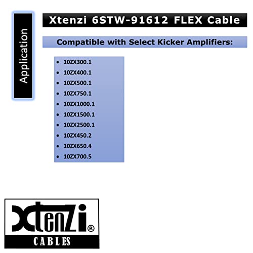 Xtenzi 6Pin Flex Cable XTFC Wire Accessory XT91612 for Amp Remote Bass Knob Compatible with Kicker IX ZX DX ZXM Amplifier