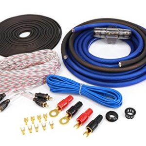 KnuKonceptz Blue KCA Complete 8 Gauge Amp Installation Wiring Kit