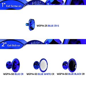 PRV AUDIO 2 Inch Exit Horn Waveguide WGP14-50 BLUE CR for Bolt On Compression Drivers - UV Resistant Chrome Finish Driver Guide - Blue Chrome Color (Single)