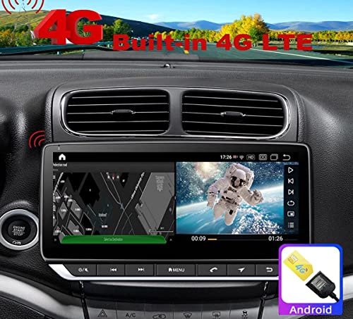 Topdisplay Android 10 Radio Replacement for Dodge Journey 2011-2020 Navigation 10.25inch Touch Screen 4+64G Wireless Carplay Android Auto 4G LTE WiFi Free Camera