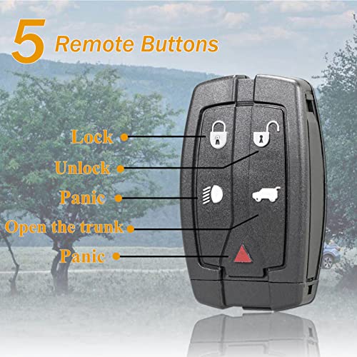 TOP-VIGOR 315MHz Keyless Entry Remote Car Key Fob NT8TX9, Smart Chip 5 Button Key Fob Replacement for Land Rover LR2 2008 2009 2010 2011 2012