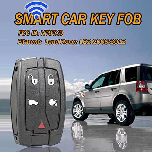 TOP-VIGOR 315MHz Keyless Entry Remote Car Key Fob NT8TX9, Smart Chip 5 Button Key Fob Replacement for Land Rover LR2 2008 2009 2010 2011 2012