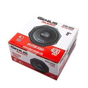 Genius GPRO-M098 Professional Midbass Car Audio Speaker Aluminum Basket (8" / 400 Watts)