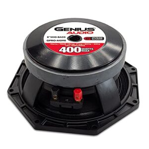 Genius GPRO-M098 Professional Midbass Car Audio Speaker Aluminum Basket (8" / 400 Watts)