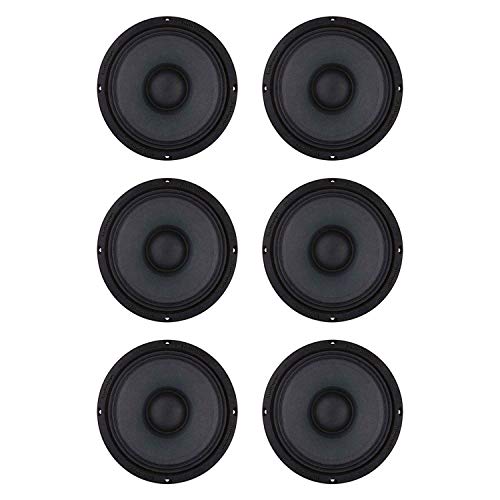 Audiopipe APMB-8B 8 Inch 500 Watt 8 Ohm Low/Mid Bass Frequency Car Audio Loudspeaker with 2 Inch TIL Voice Coil (6 Pack)