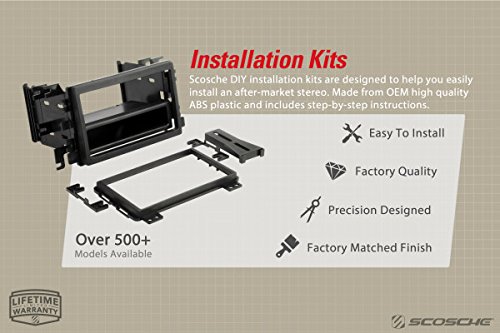 Scosche HA1716B Compatible with Select 2013-15 Honda Civic ISO Double DIN & DIN with Pocket Dash Kit