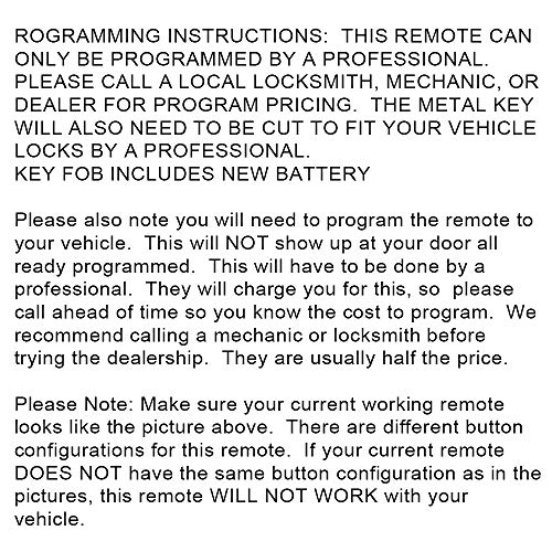 DRIVESTAR Keyless Entry Remote Car Key Fob Replacement for Honda Civic EX EX-L SI Replacement for N5F-S0084A,Use 4 Botton Set of 2