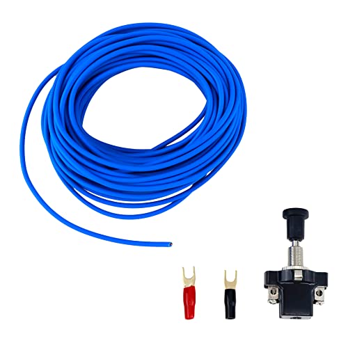 S SYDIEN 18 Gauge 10M/33 Ft Car Audio Home Remote Wire for Amplifier with Connection Terminals & Push-Pull Switch