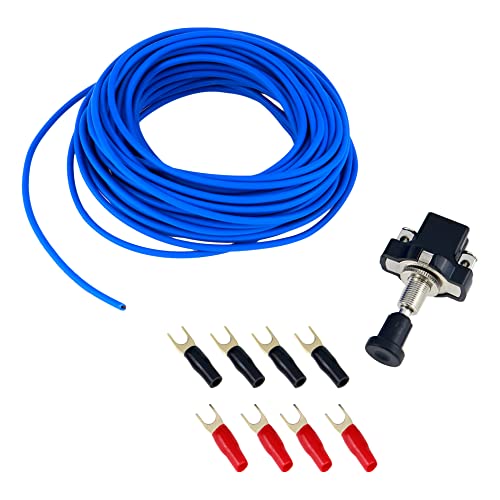 S SYDIEN 18 Gauge 10M/33 Ft Car Audio Home Remote Wire for Amplifier with Connection Terminals & Push-Pull Switch