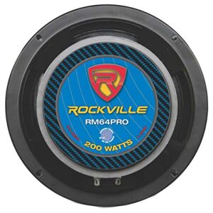 Rockville (2) RM64PRO 6.5" 400 Watt 4 Ohm SPL Mid-Bass Midrange Car Speakers