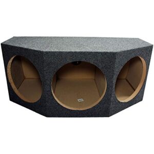 asc 312h triple 12″ sealed subwoofer rear angle 3 sub box stereo enclosure