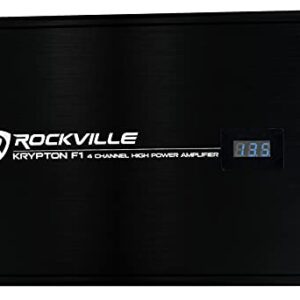 Rockville Krypton F1 1600w Peak / 400w RMS 4 Channel Car Audio Amplifier Bundle RWK42 4 Gauge Installation Wire Kit (2) RCA's