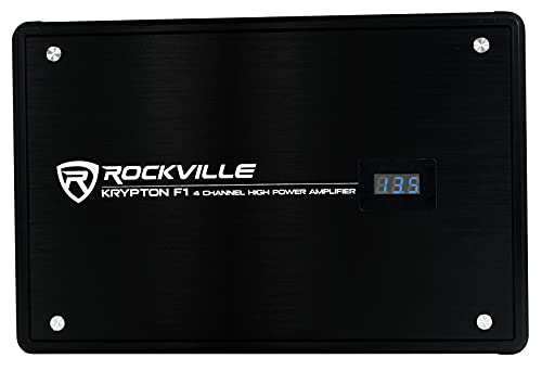 Rockville Krypton F1 1600w Peak / 400w RMS 4 Channel Car Audio Amplifier Bundle RWK42 4 Gauge Installation Wire Kit (2) RCA's