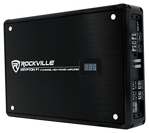 Rockville Krypton F1 1600w Peak / 400w RMS 4 Channel Car Audio Amplifier Bundle RWK42 4 Gauge Installation Wire Kit (2) RCA's