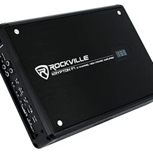 Rockville Krypton F1 1600w Peak / 400w RMS 4 Channel Car Audio Amplifier Bundle RWK42 4 Gauge Installation Wire Kit (2) RCA's