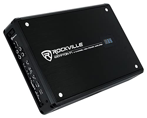 Rockville Krypton F1 1600w Peak / 400w RMS 4 Channel Car Audio Amplifier Bundle RWK42 4 Gauge Installation Wire Kit (2) RCA's