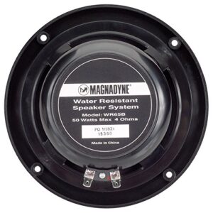 Magnadyne WR65B Water-Resistant 6-1/2" 2-Way Speakers with Integrated Grill/Frame | Black (Sold as a Pair)