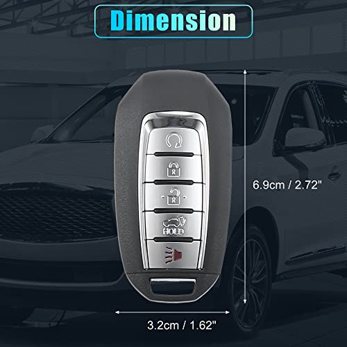 X AUTOHAUX 434MHz KR5TXN7 Replacement Smart Proximity Insert Keyless Entry Remote Key Fob for Infiniti QX60 2019-2020 for QX50 2020-2022 for Infin5 Buttons 4A Chip 285E3-9NR4A S180144709