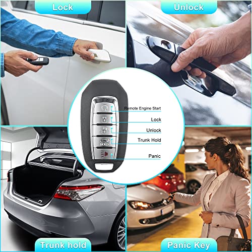 X AUTOHAUX 434MHz KR5TXN7 Replacement Smart Proximity Insert Keyless Entry Remote Key Fob for Infiniti QX60 2019-2020 for QX50 2020-2022 for Infin5 Buttons 4A Chip 285E3-9NR4A S180144709