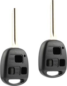 key fob keyless entry remote shell case & pad fits 1998-2007 toyota land cruiser / 2008-2009 toyota fj cruiser (hyq1512v, 89070-60090), set of 2