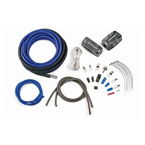 kicker 46pkd4 pkd4 4awg dual amplifier power kit – power, ground, distribution block, remote wire and fuse block.