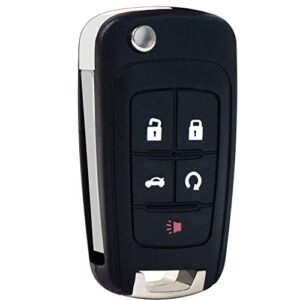 car key fob keyless entry remote flip replacement fit for chevy buick gmc cruze equinox camaro malibu sonic impala lacrosse regal verano encore allure terrain 2010-2021 (oht01060512)