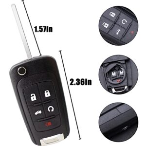 Car Key Fob Keyless Entry Remote Flip Replacement Fit for Chevy Buick GMC Cruze Equinox Camaro Malibu Sonic Impala Lacrosse Regal Verano Encore Allure Terrain 2010-2021 (OHT01060512)