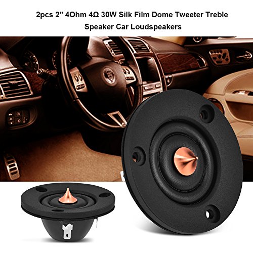 Zerone 1 Pair 2" 4Ohm 30W Silk/Polymer Composite Dome Tweeters Treble Speaker HiFi Stereo Heavy Bass Car Loudspeakers